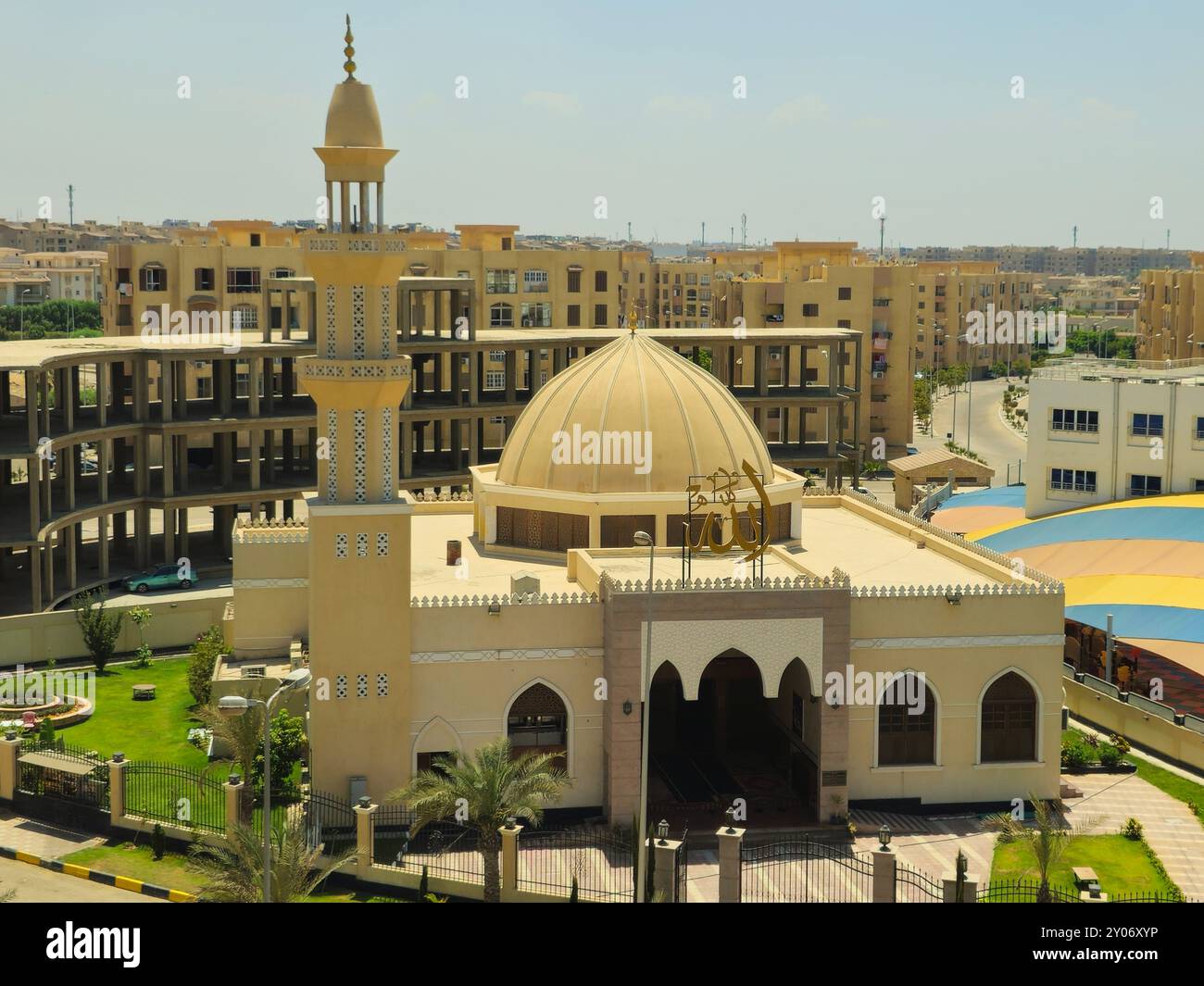 Cairo, Egypt, July 21 2024: The Exterior of a grand large mosque in ...