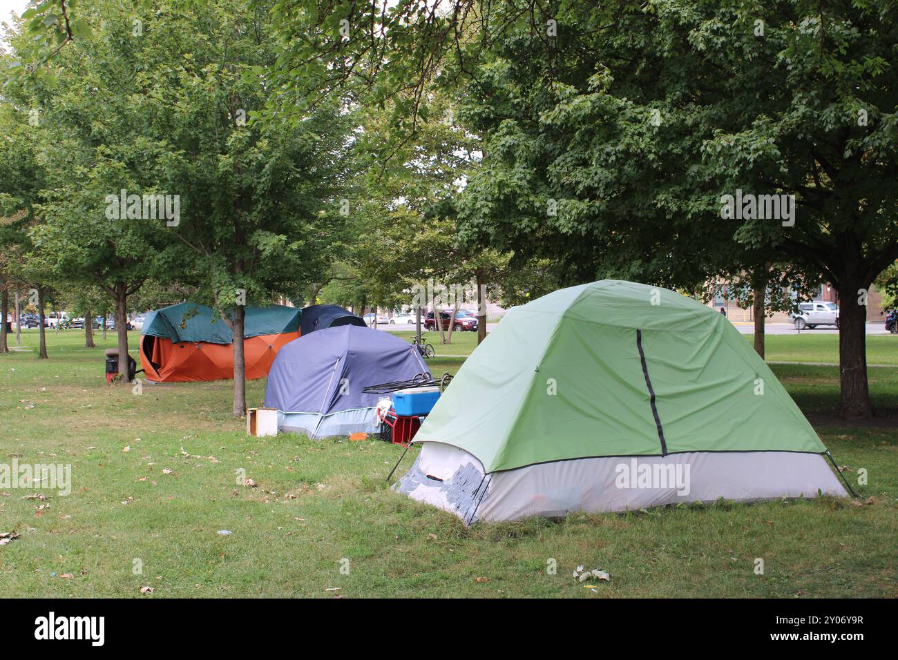 Tent city for the homeless in Humboldt Park in Chicago Stock Photo - Alamy