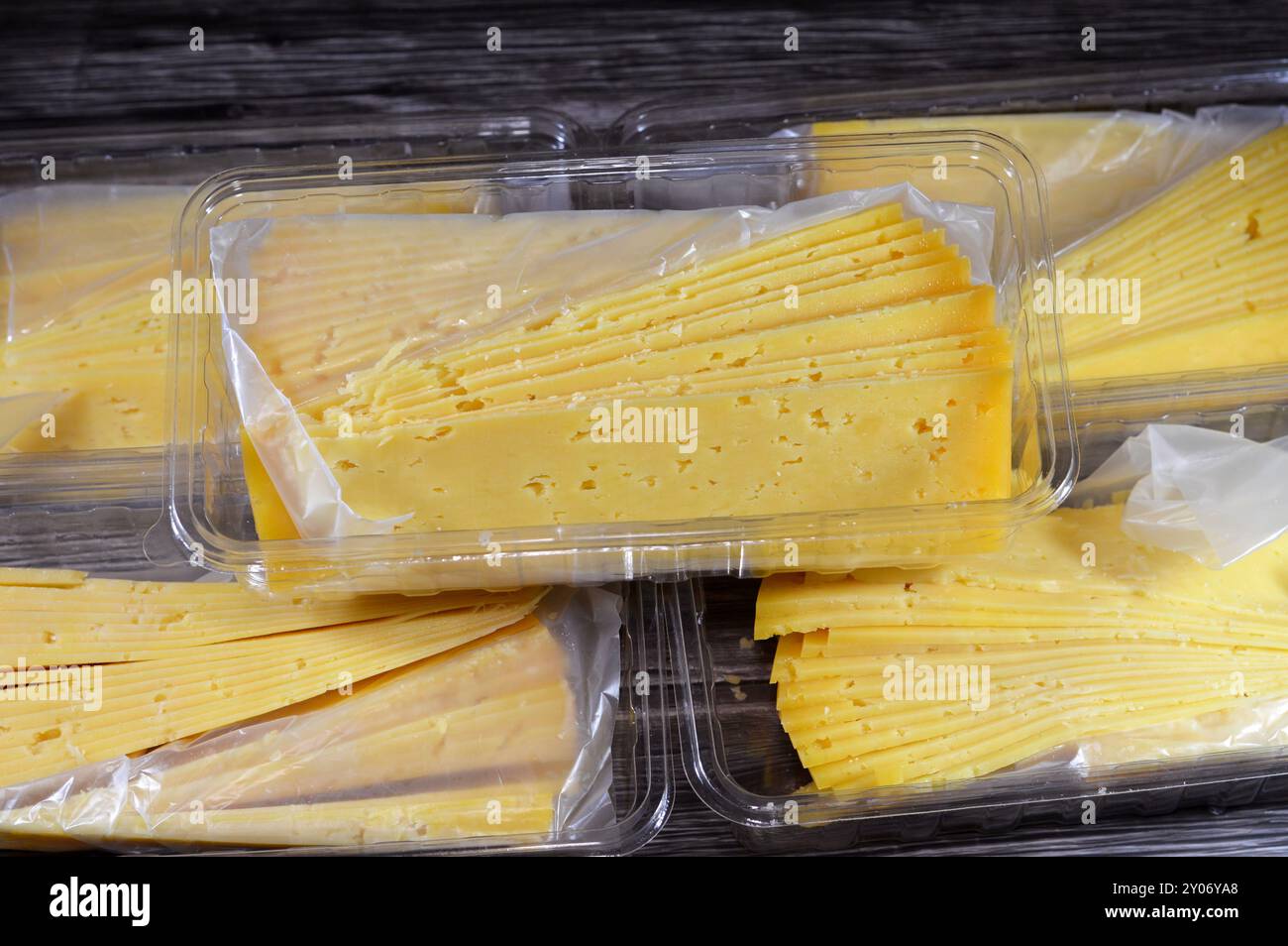 Slices of Egyptian Rumi cheese, also called gebna romiya or gebna ...