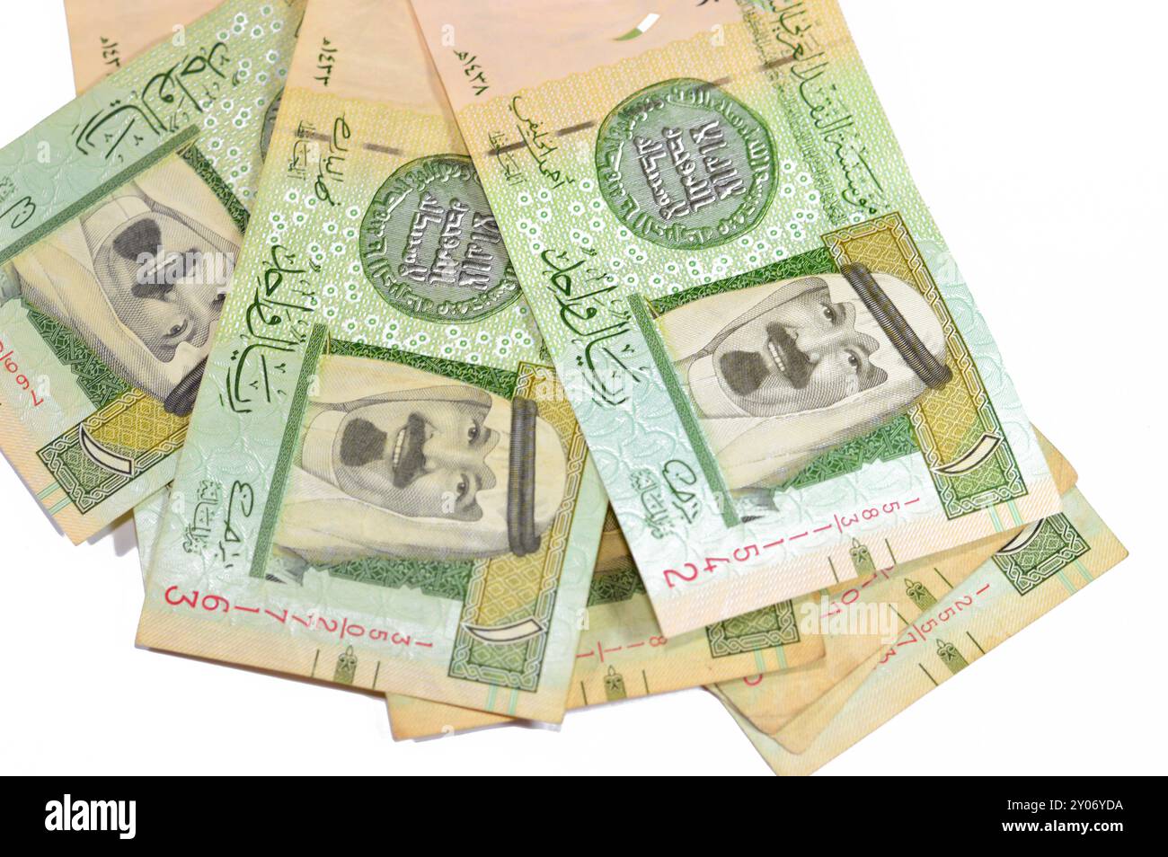 The Obverse side of 1 SAR one Saudi Arabian riyal banknote features ...