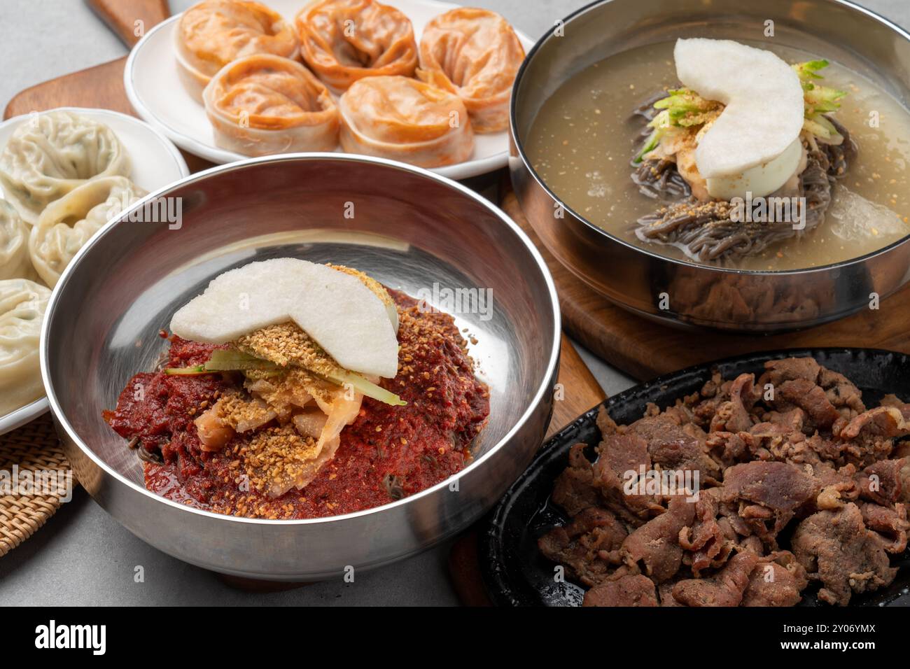 Korean food, Pyongyang, dumplings, cold buckwheat noodles, bibim ...