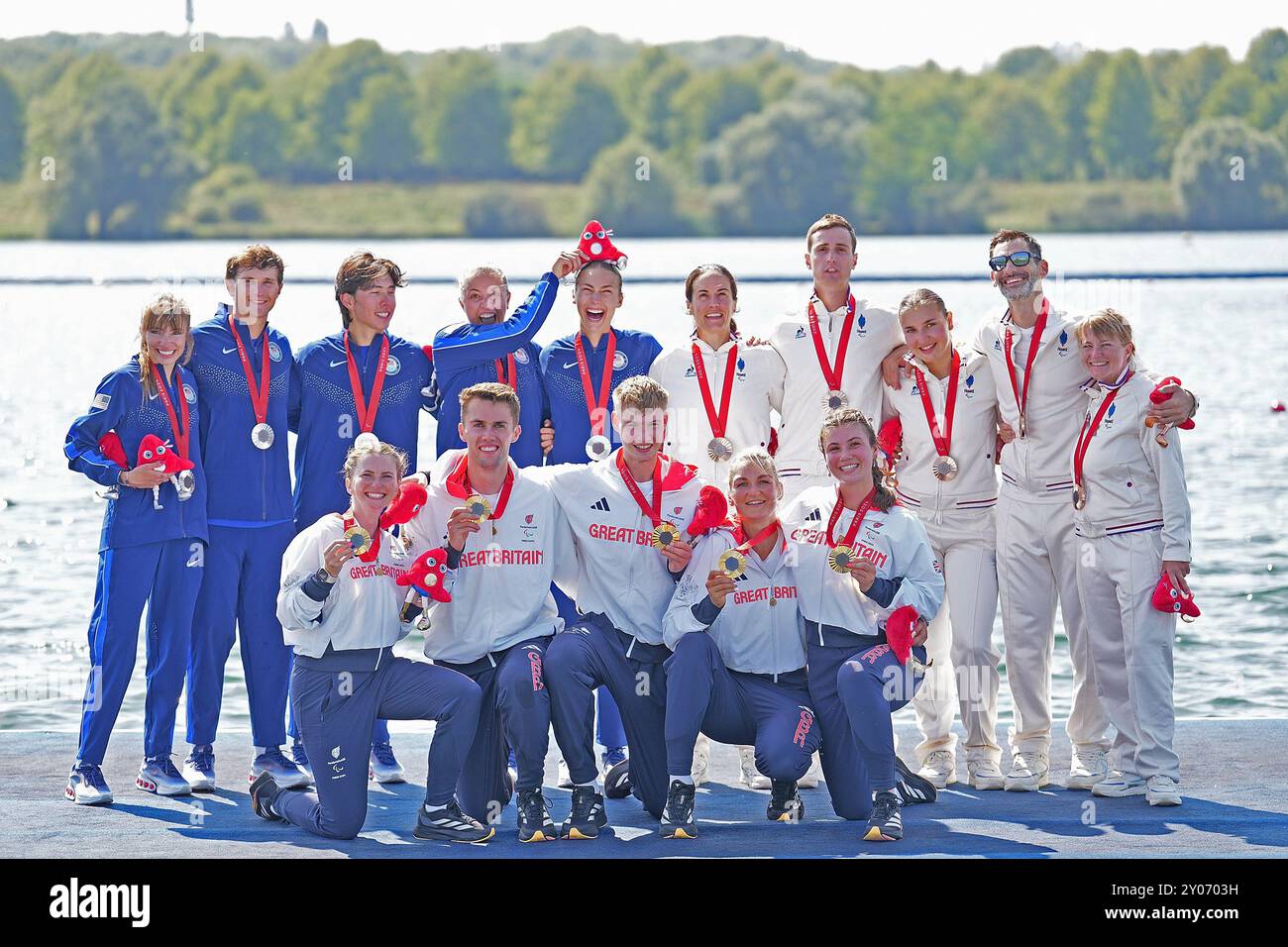 Paris, France. 1st Sep, 2024. Gold medalists Team Britain (front ...