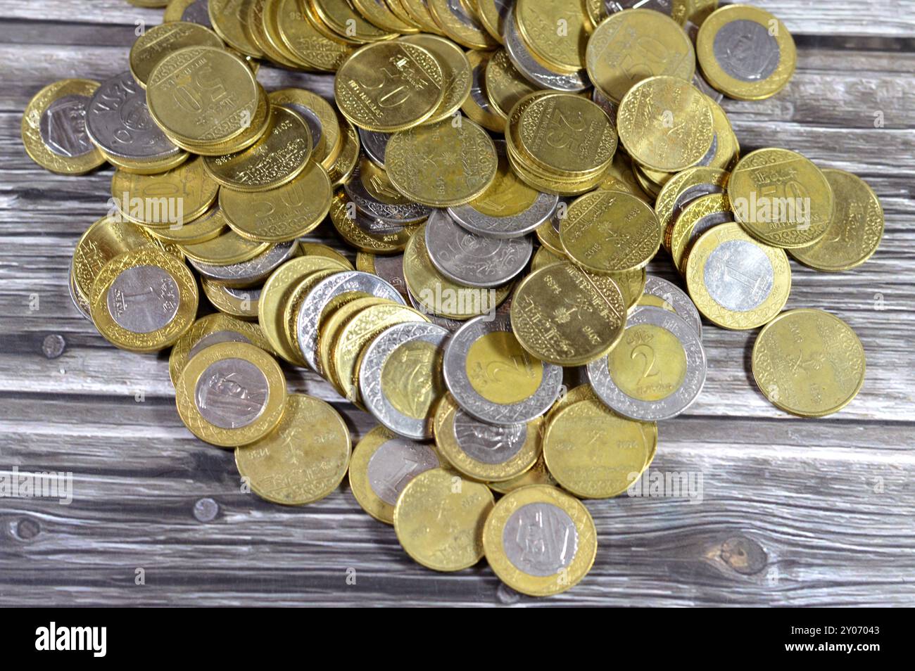 Various Saudi Arabia kingdom coins of different values and times, Old ...