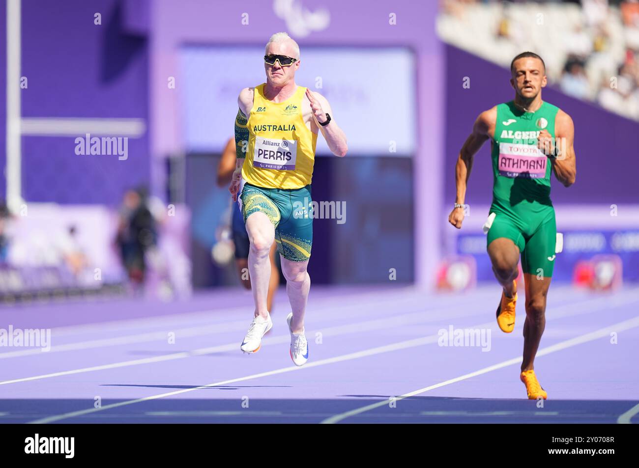 September 01 2024: Chad Perris of Australia in action in Men's 100m ...