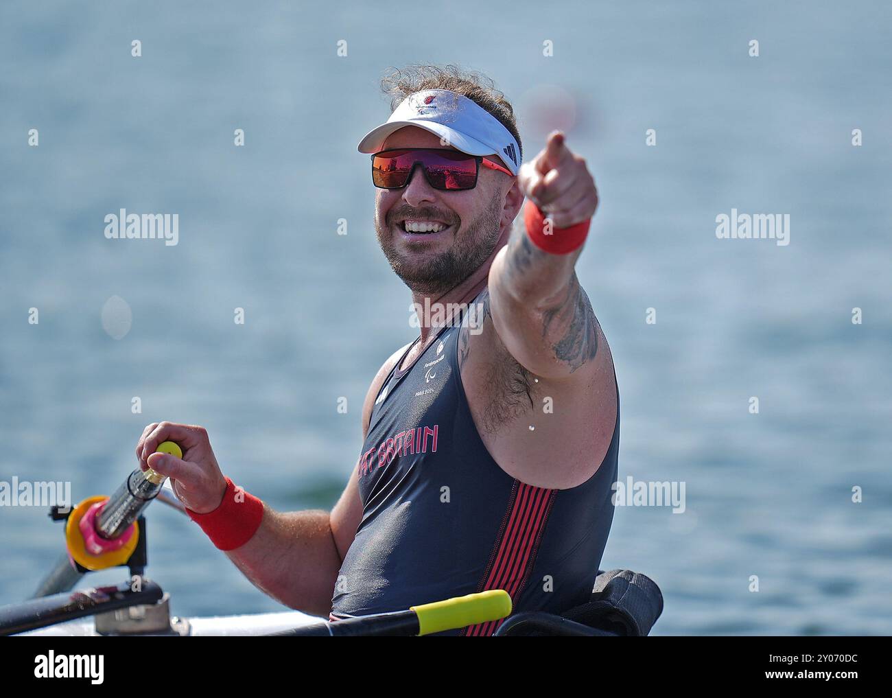Paris, France. 1st Sep, 2024. Benjamin Pritchard of Britain reacts ...