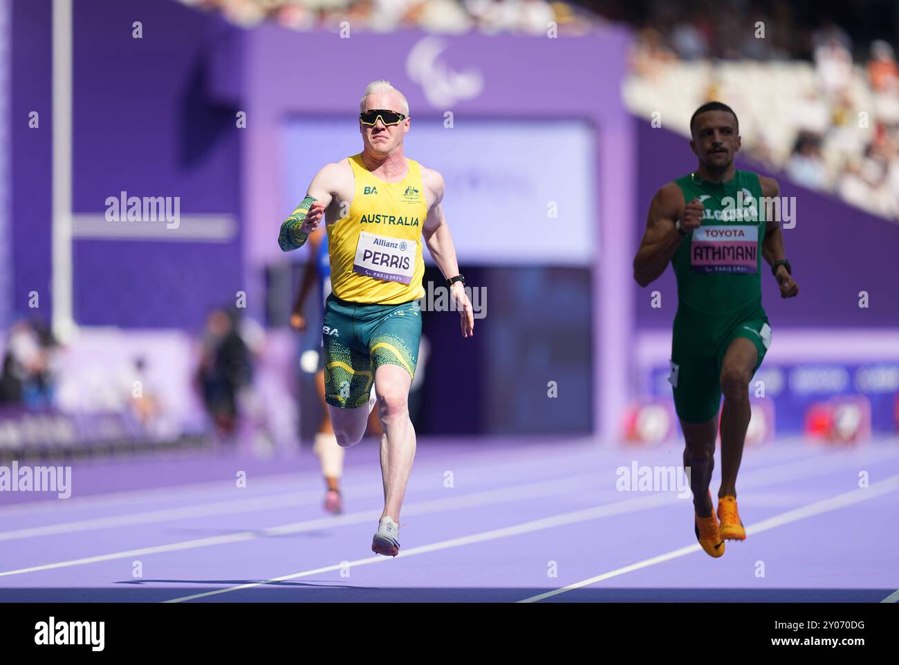 September 01 2024: Chad Perris of Australia in action in Men's 100m ...