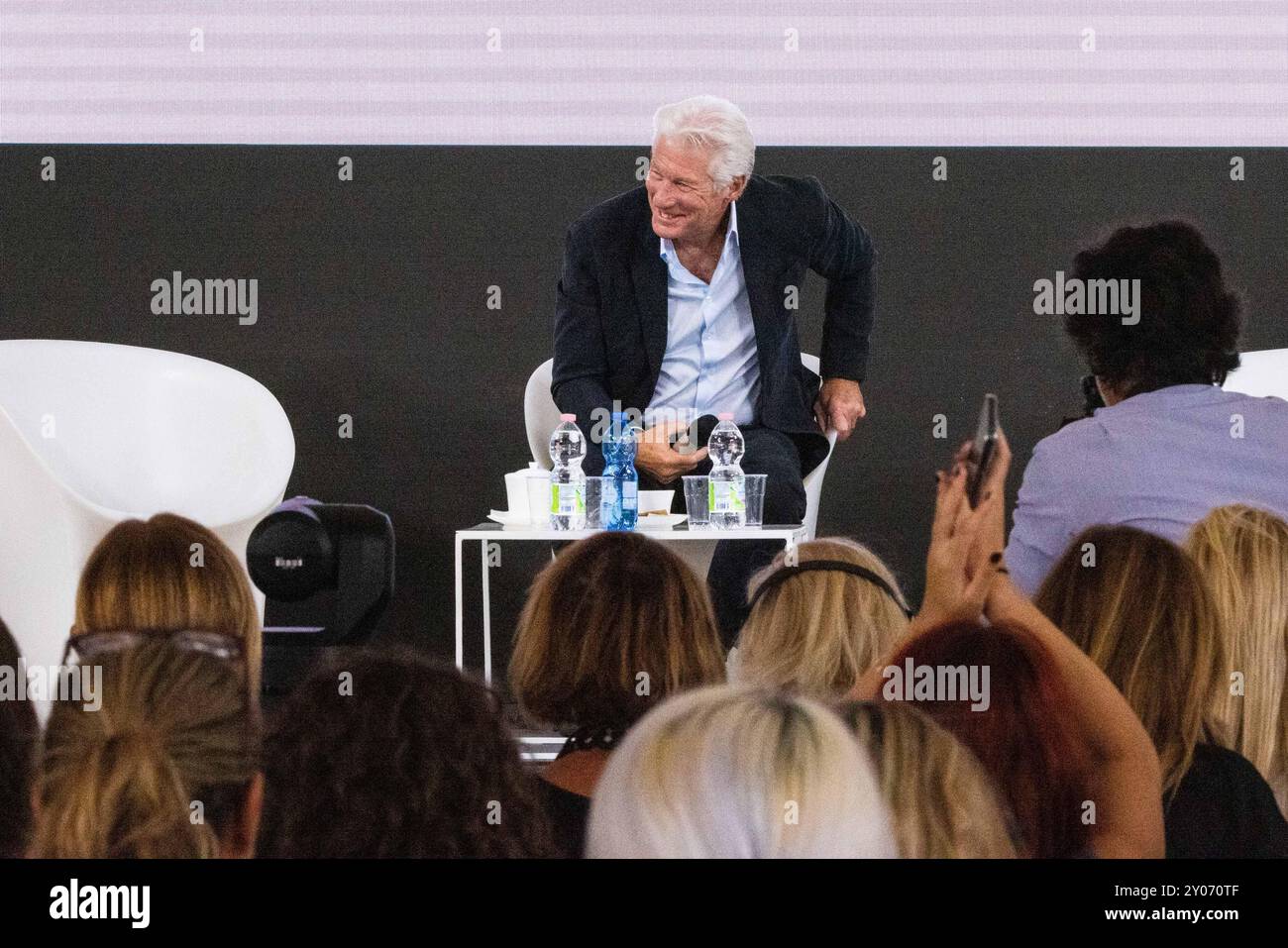 Lido Di Venezia, Italy. 01st Sep, 2024. Richard Gere speaks on stage at ...