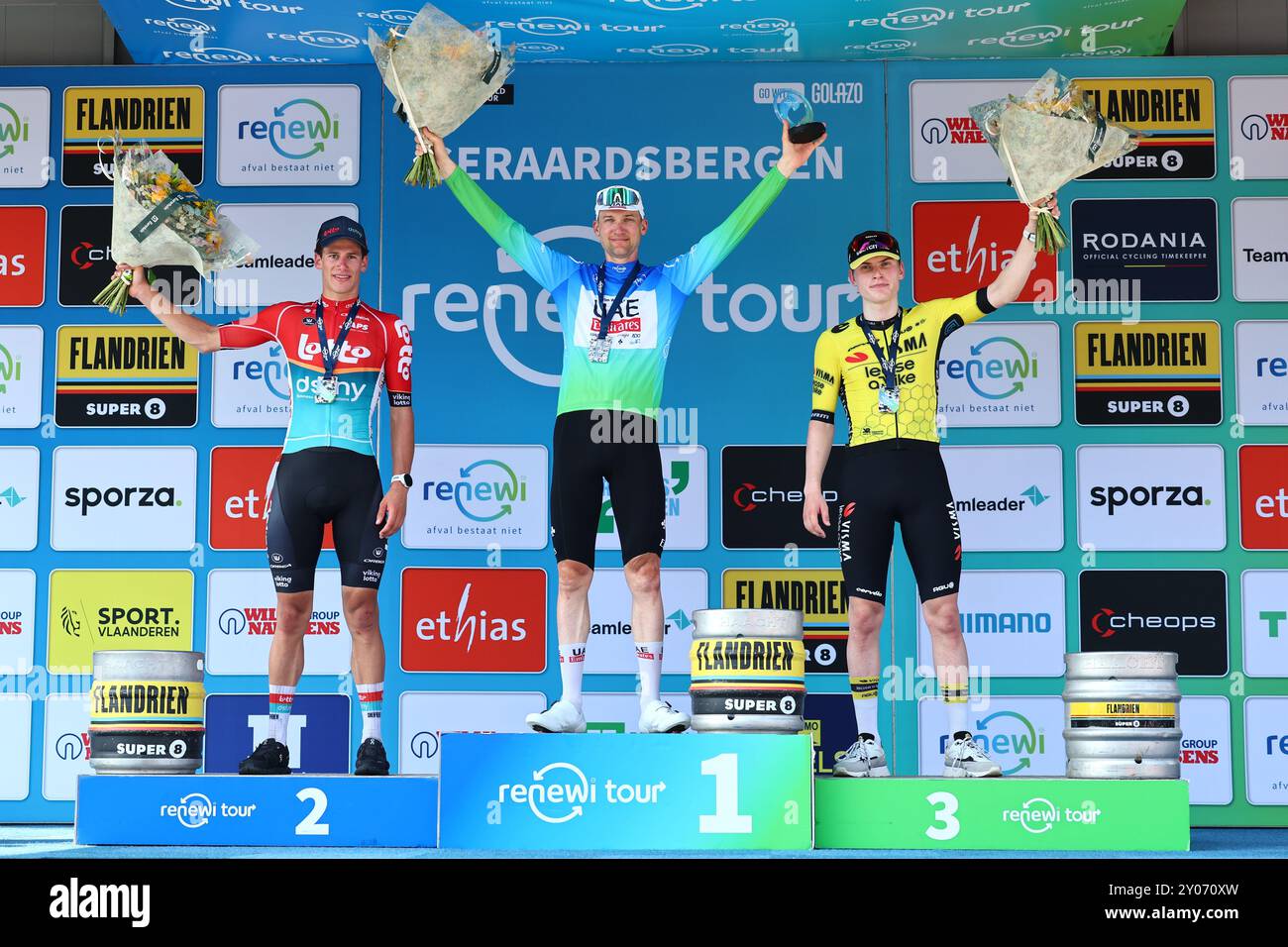 Belgian Alec Segaert of Lotto Dstny, Belgian Tim Wellens of UAE Team ...