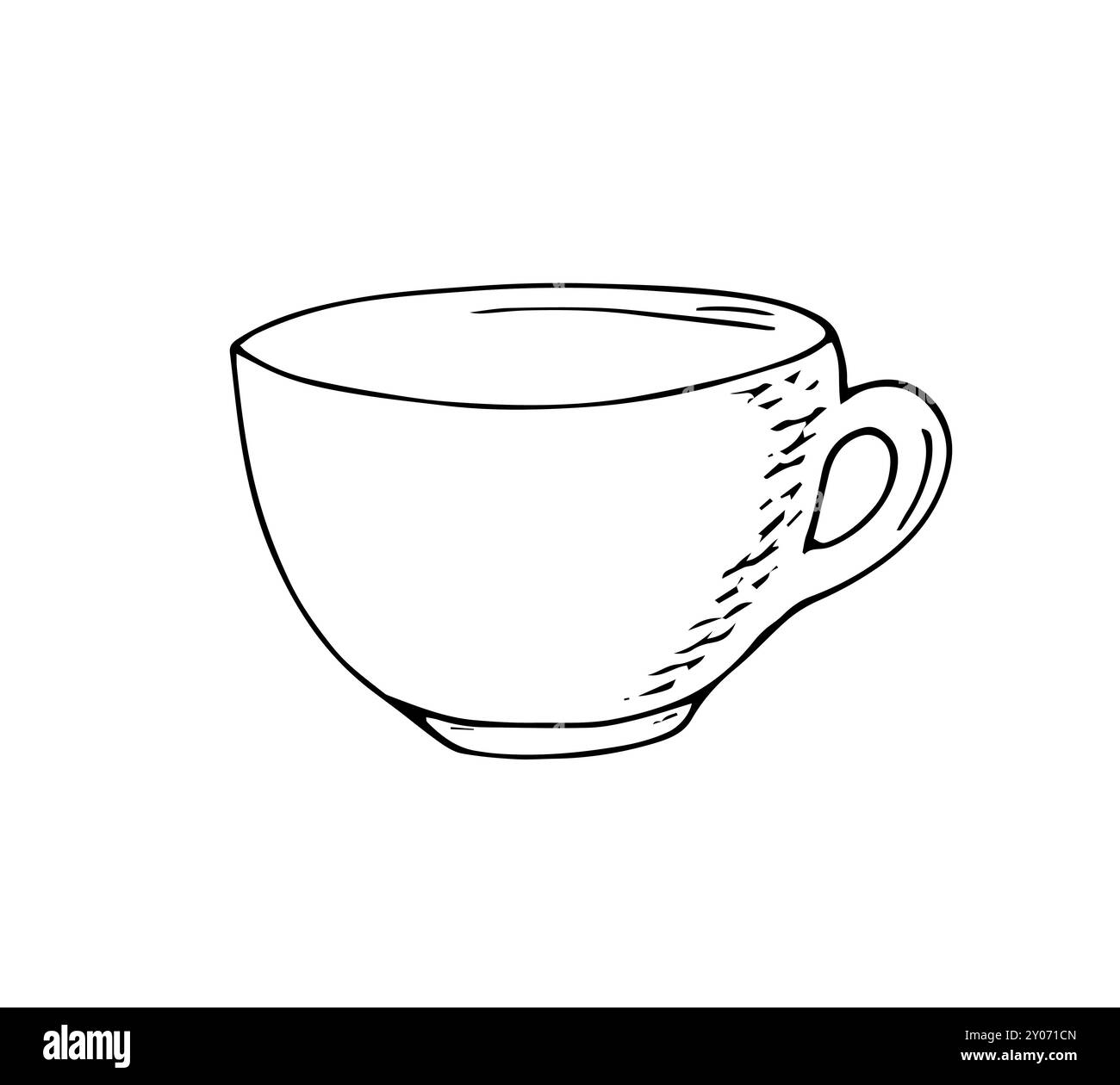 Hand draw cup. Coffee or tea cup, isolated on white background Stock ...