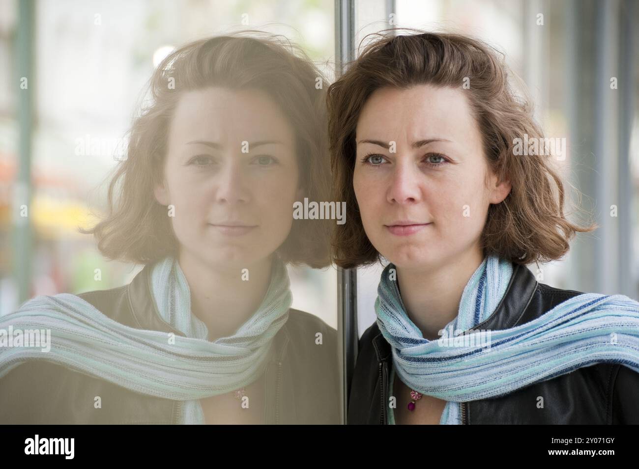 Womans reflection in window hi-res stock photography and images - Alamy