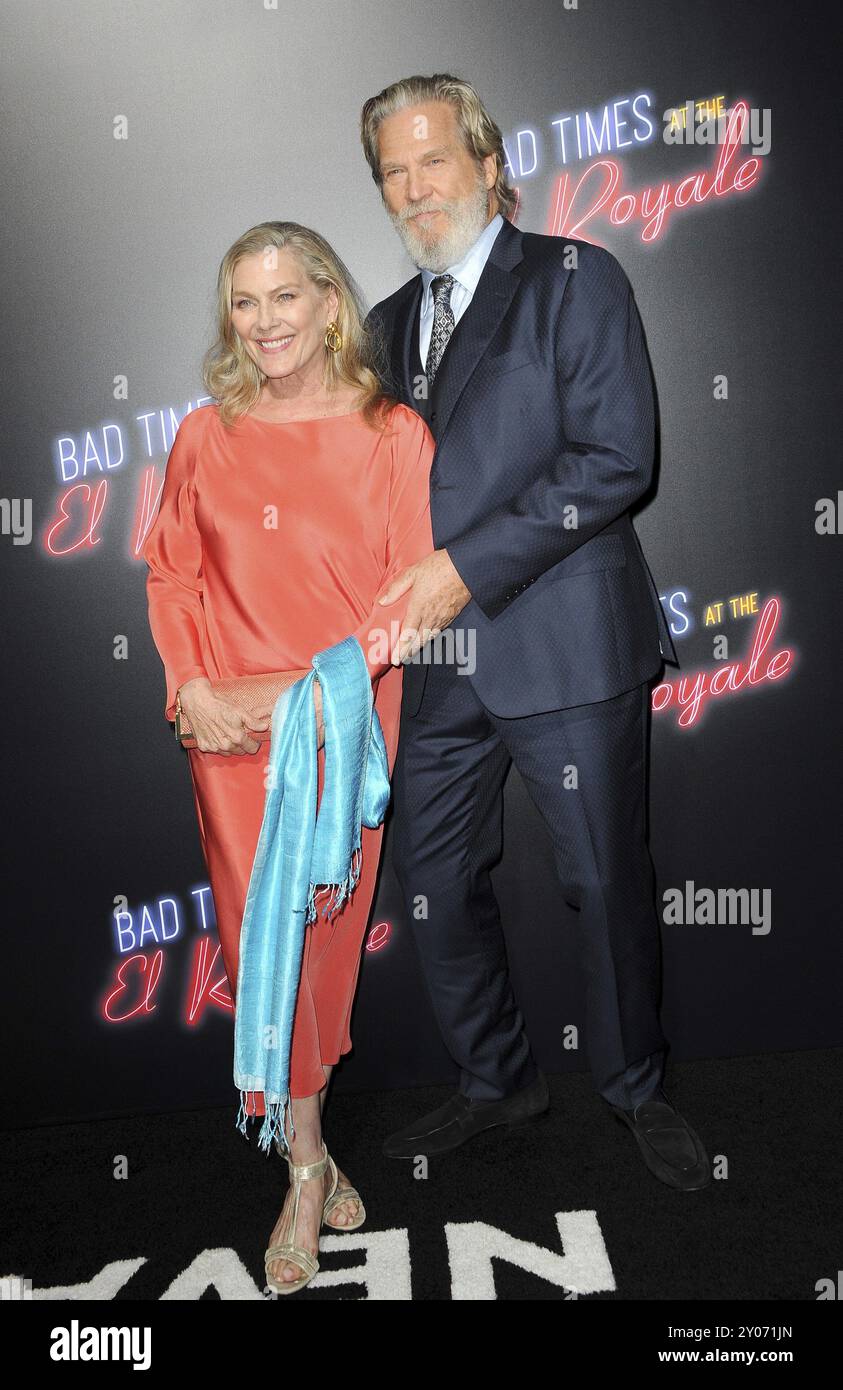 Jeff Bridges and Susan Geston at the Los Angeles premiere of 'Bad Times ...
