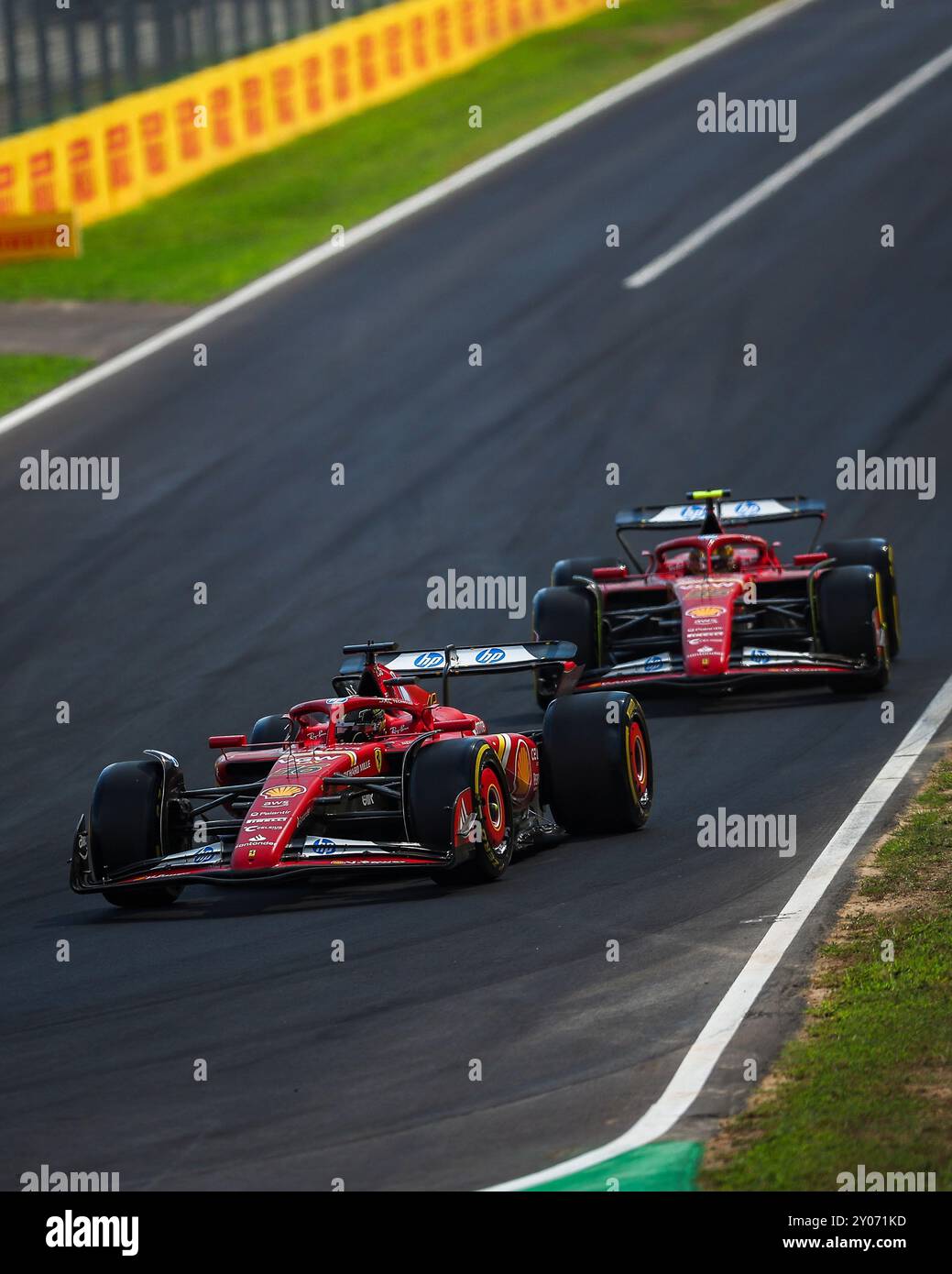 Monza, Italy. 01st Sep, 2024. 16 LECLERC Charles (mco), Scuderia Ferrari SF-24, 55 SAINZ Carlos ...