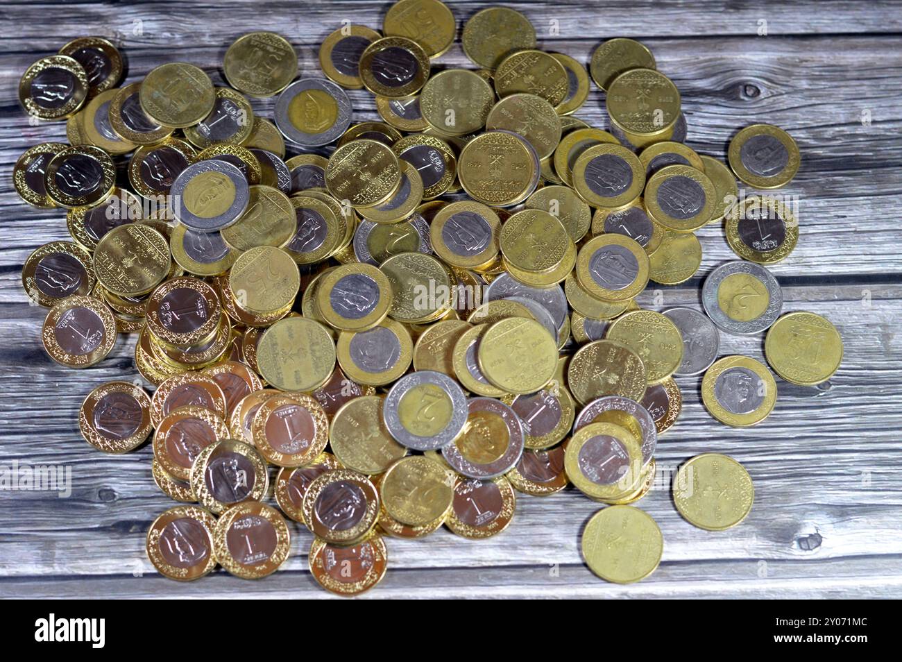 Various Saudi Arabia kingdom coins of different values and times, Old ...