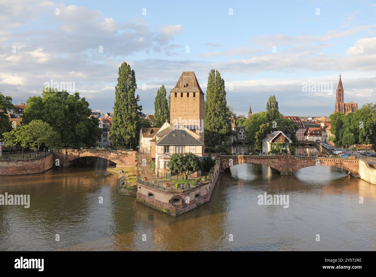Covered bridges from the Vauban dam, Strasbourg, France, Europe Stock ...
