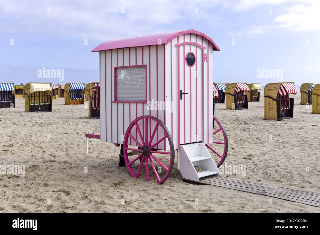 Bathing trolley on the beach Stock Photo - Alamy