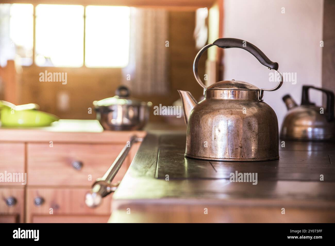Inside of a rustic wooden hut or cabin, Austria, Europe Stock Photo - Alamy