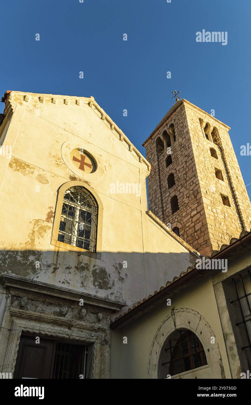 Croatia, 28 08 2014: View of the old town of Rab cathedral, Croatian ...