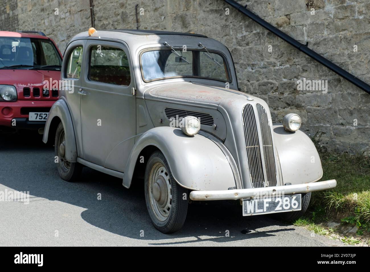 A grey 1959 Ford Popular in France Lynch, Cotswolds UK Stock Photo - Alamy