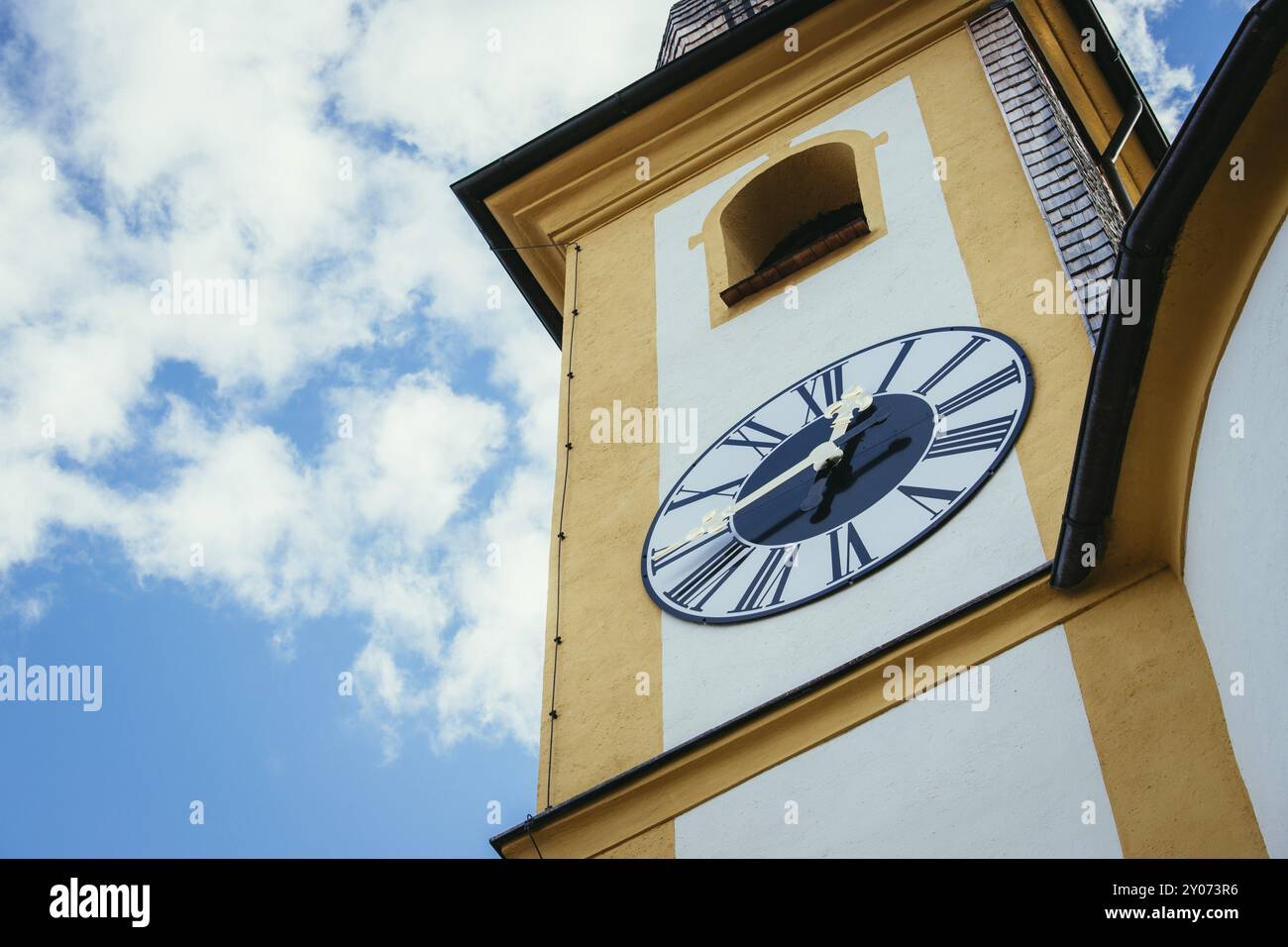 Beautiful little church in germany, blue sky and clouds Stock Photo - Alamy