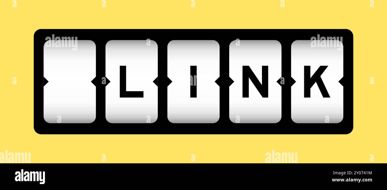 Black color in word link on slot banner with yellow color background ...