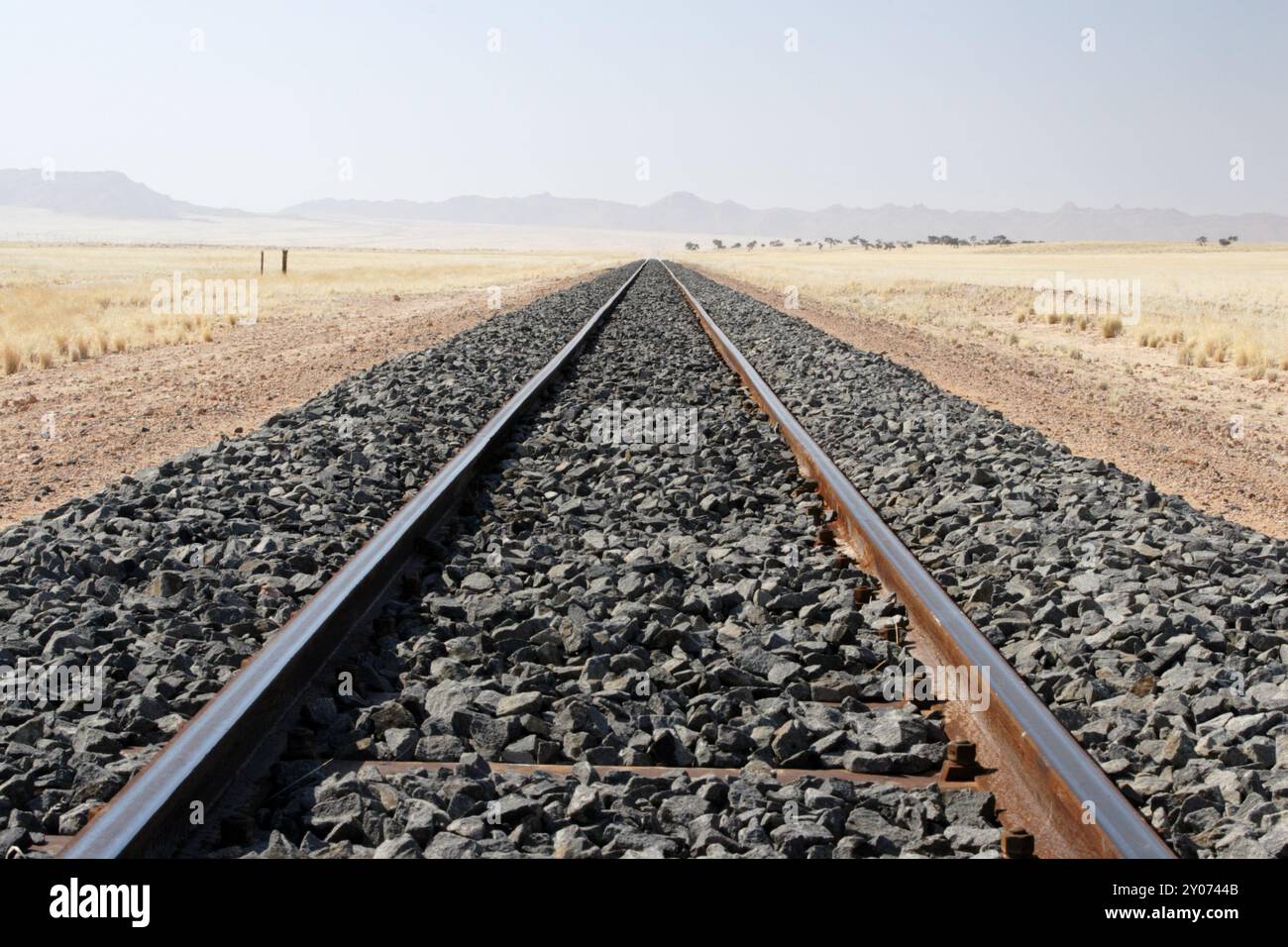 Railway line in Namibia Stock Photo - Alamy