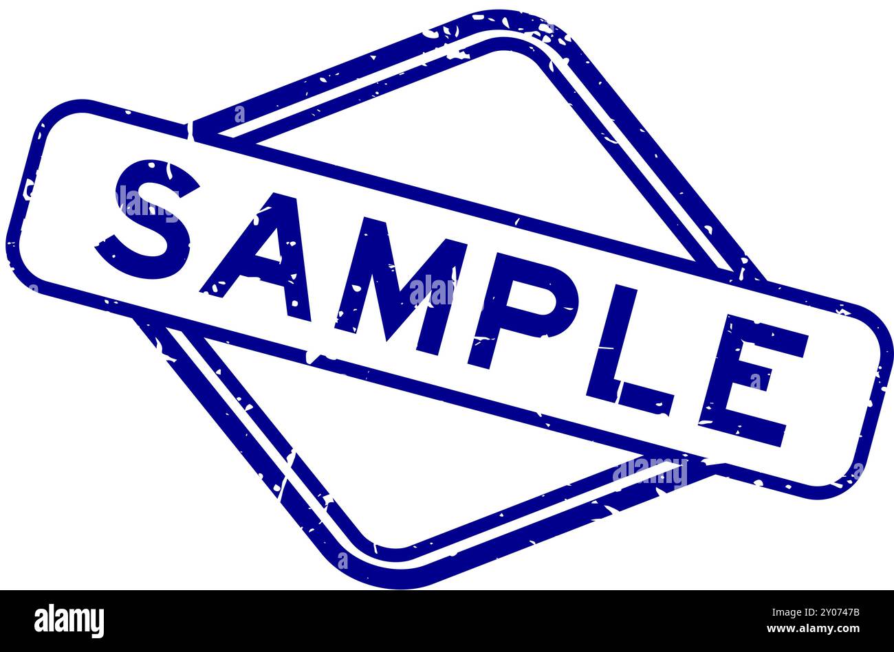Grunge blue sample word rubber seal stamp on white background Stock ...