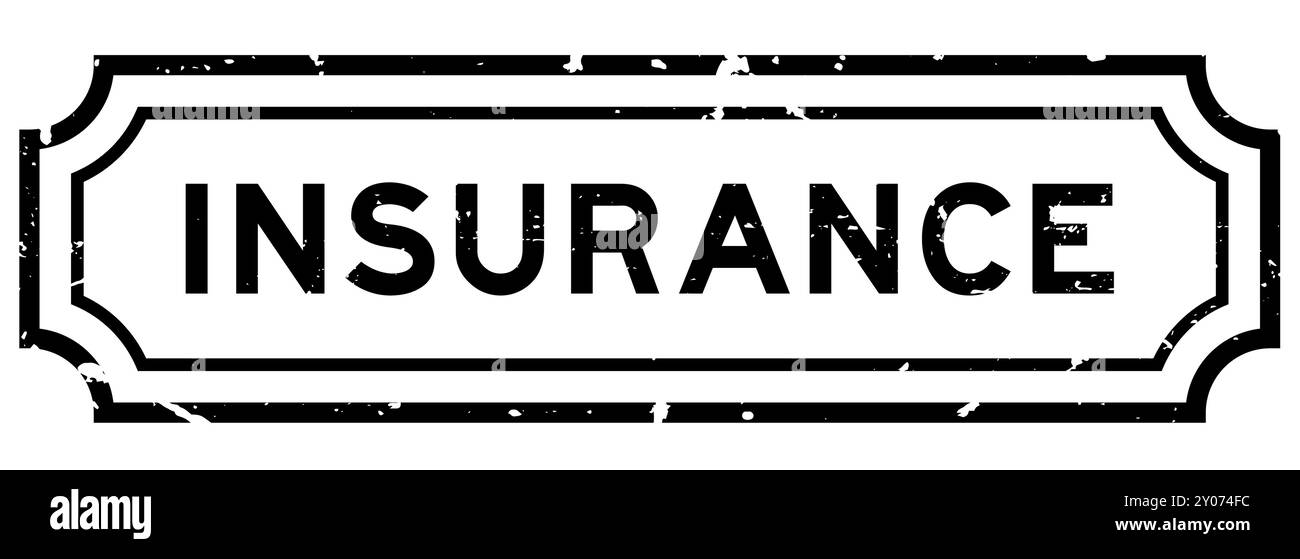 Grunge black insurance word rubber seal stamp on white background Stock ...