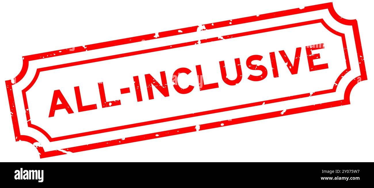 Grunge red all inclusive word rubber seal stamp on white background Stock Vector Image & Art - Alamy