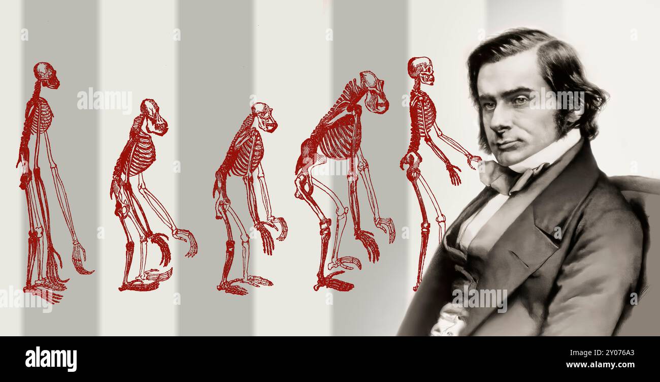 Portrait of Thomas Henry Huxley, 1825 – 1895, English biologist and ...