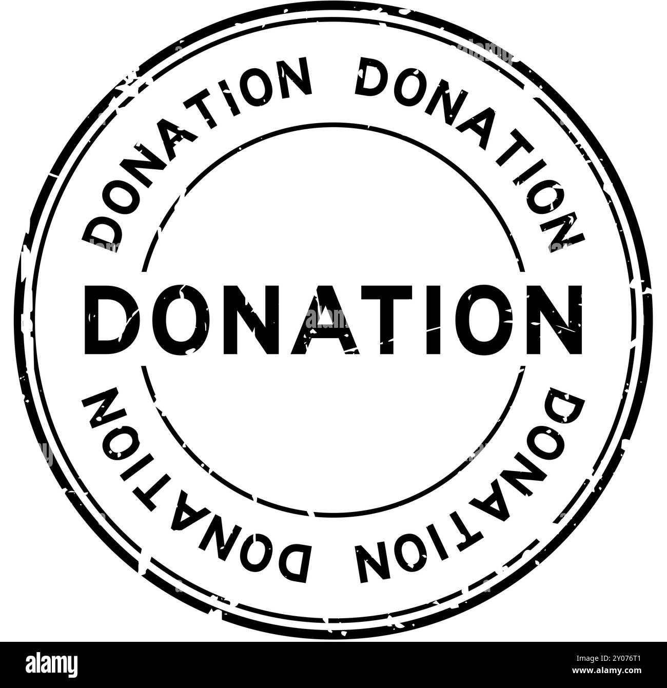 Grunge black donation word round rubber seal stamp on white background ...