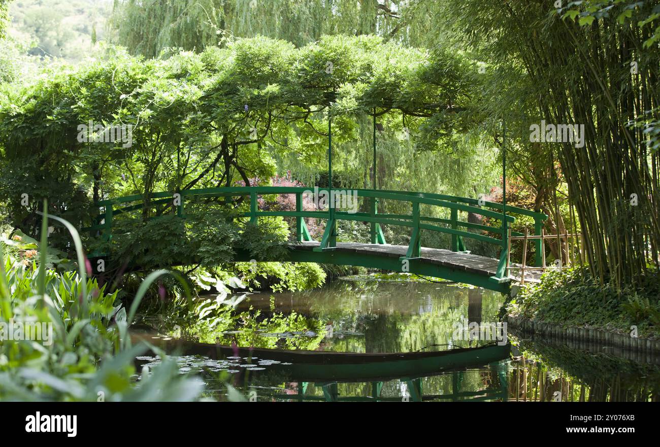 The famous bridge in the garden of the painter Claude Monet, Giverny ...