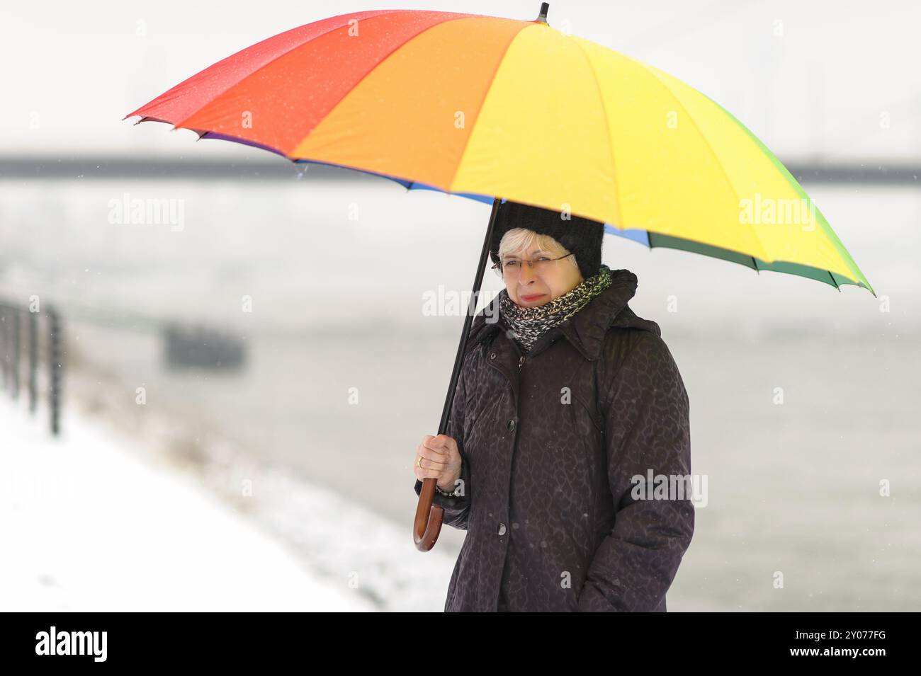 Woman front church town center hi-res stock photography and images - Alamy