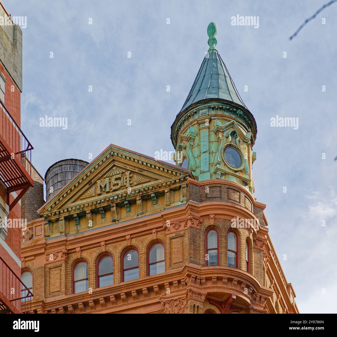 Copper-topped Bleecker Tower, 644 Broadway, built as Manhattan Savings ...