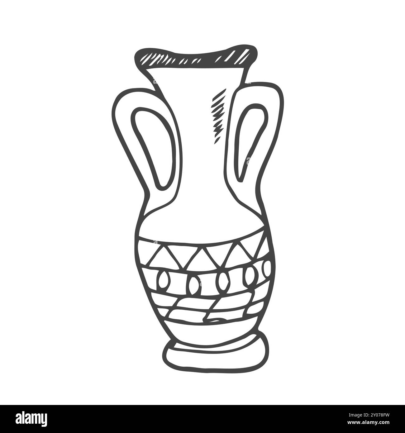 Vector illustration with vases. Doodle drawing Stock Vector Image & Art ...