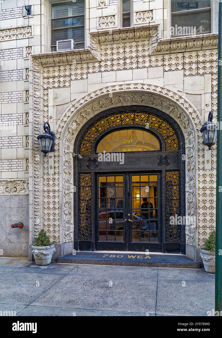 780 West End Avenue’s limestone and white brick façade is decorated ...
