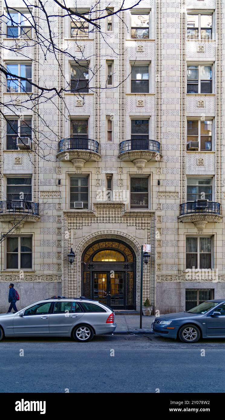 780 West End Avenue’s limestone and white brick façade is decorated ...