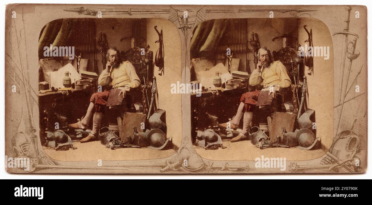 Don Quixote in His Study, Stereograph by William Frederick Lake Price ...