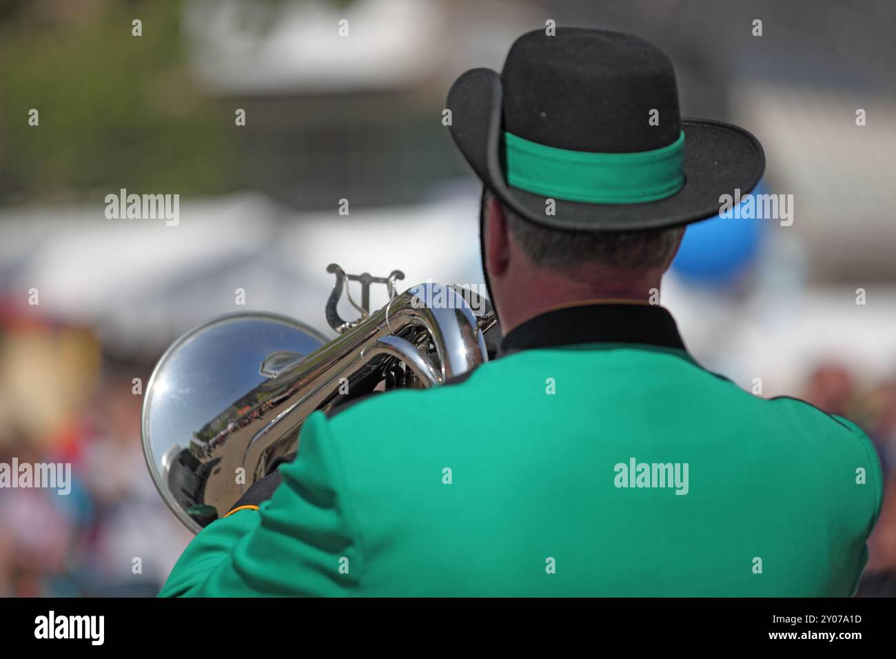 Rifleman plays his wind instrument Stock Photo - Alamy