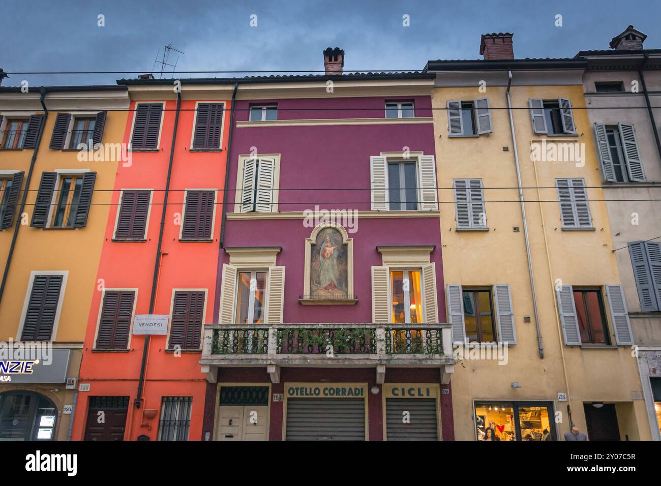 Facades of colorful italian houses Stock Photo - Alamy