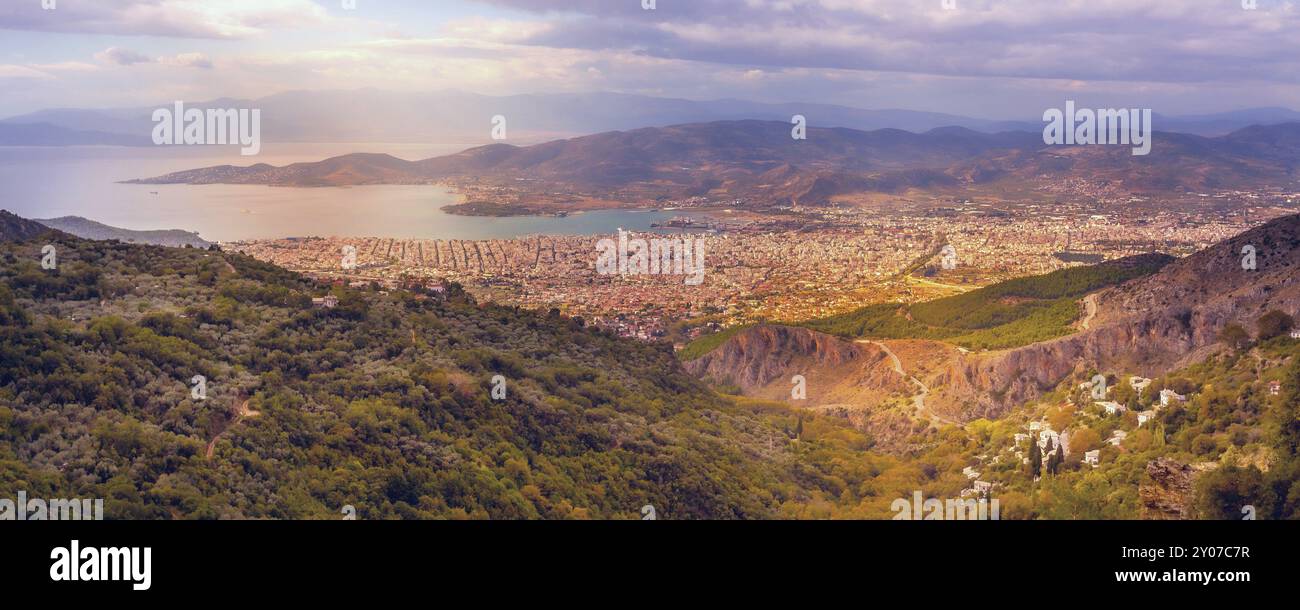 Aerial shot city sea mountains hi-res stock photography and images - Alamy