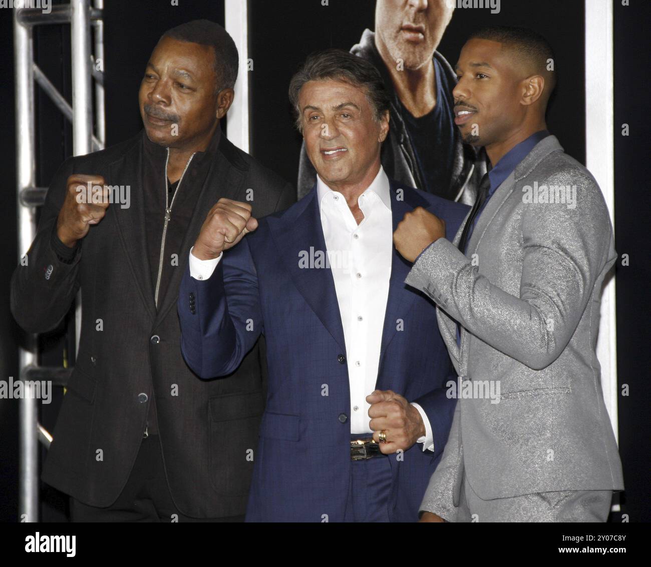 Carl Weathers, Sylvester Stallone and Michael B. Jordan at the Los ...