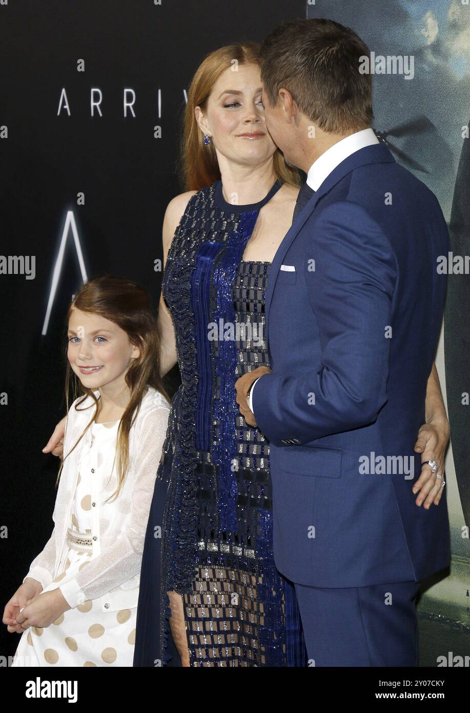 Abigail Pniowsky, Jeremy Renner and Amy Adams at the Los Angeles ...