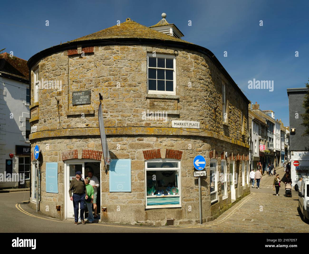 The historic Market House in the town centre of St Ives in Cornwall ...
