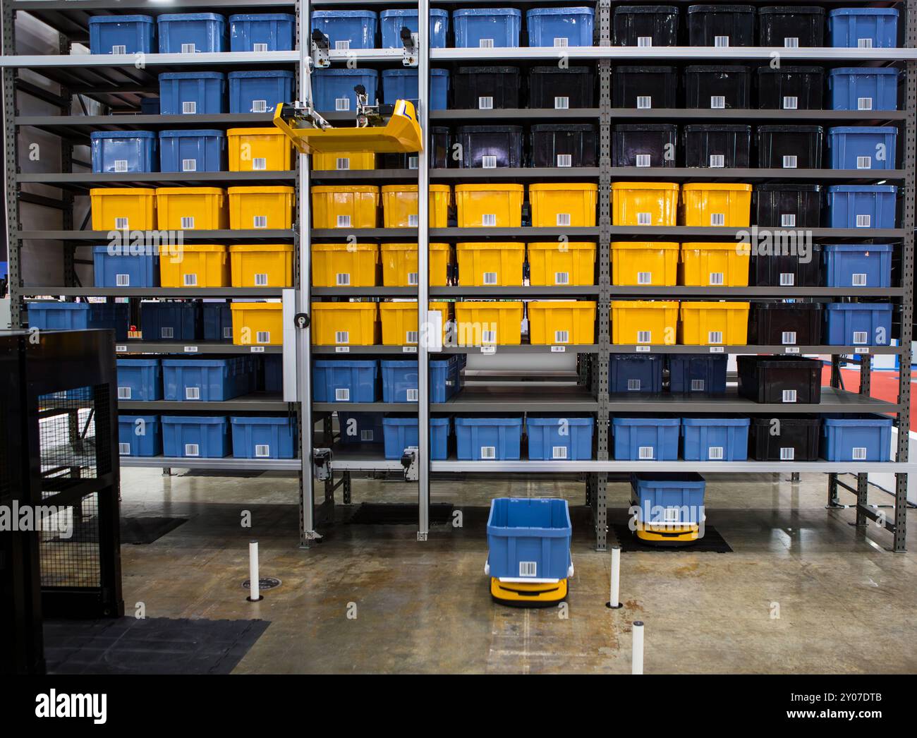 Autonomous robot picking materials from multi-layer rack in modern ...