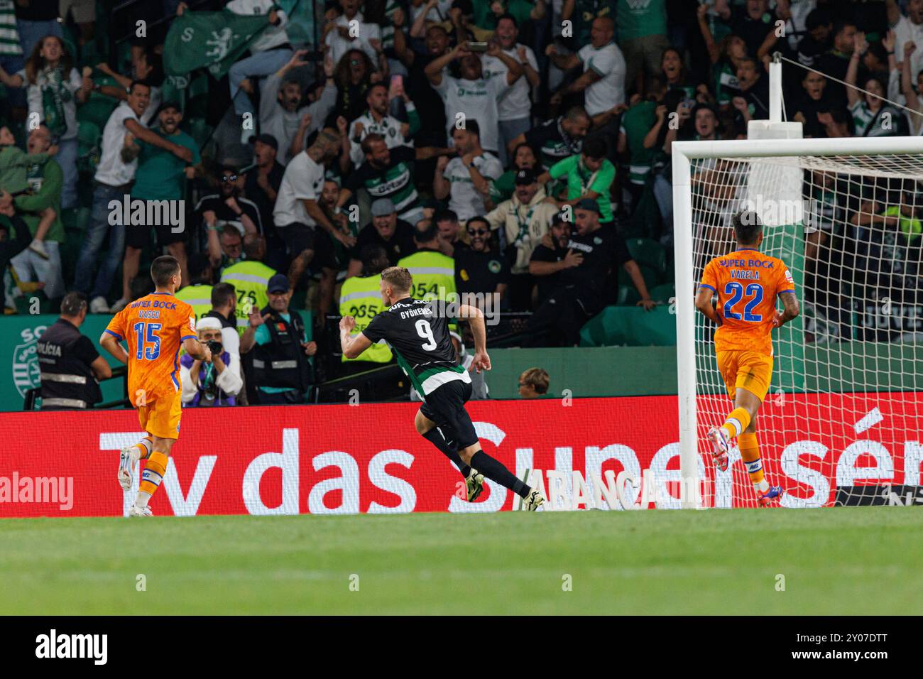 Viktor Gyokeres celebrates after scoring goal during Liga Portugal game ...