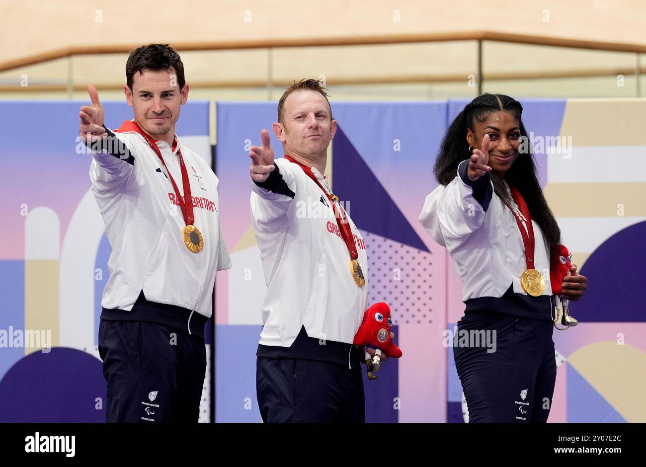 (left to right) Great Britain's Jaco van Gass, Jody Cundy and Kadeena ...