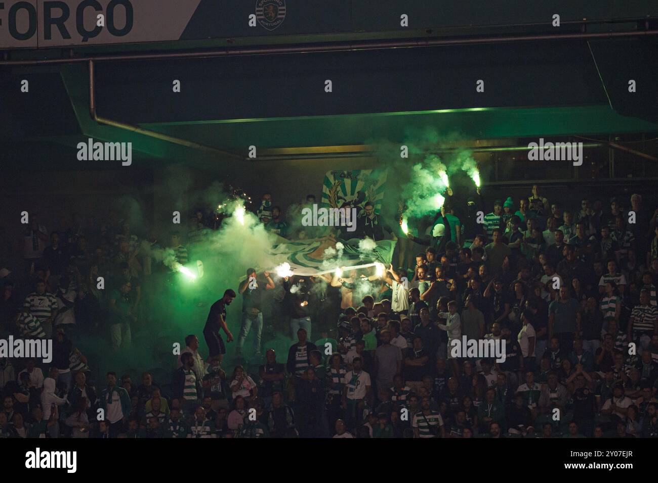Fans of Sporting during Liga Portugal game between teams of Sporting CP ...