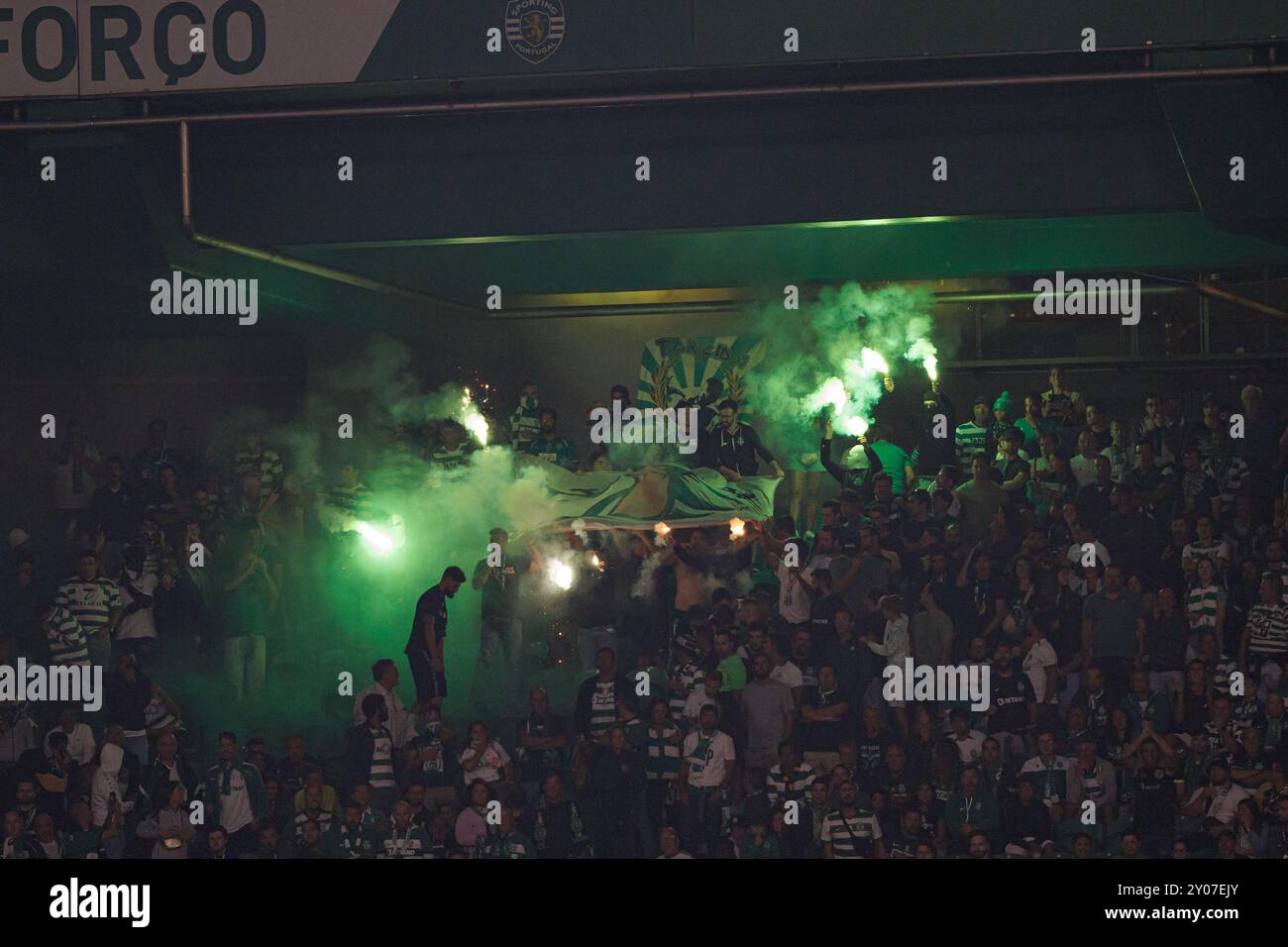 Fans of Sporting during Liga Portugal game between teams of Sporting CP ...