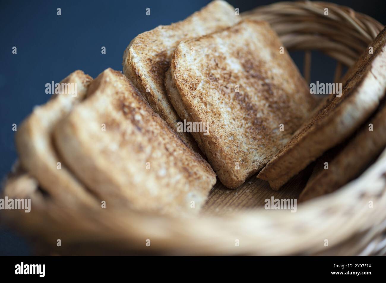 Toasted bread in a breakfast basket Stock Photo - Alamy