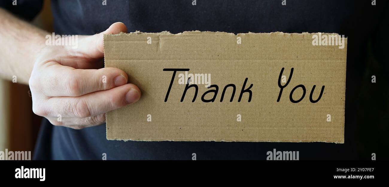 Cardboard sign with the word Stock Photo - Alamy